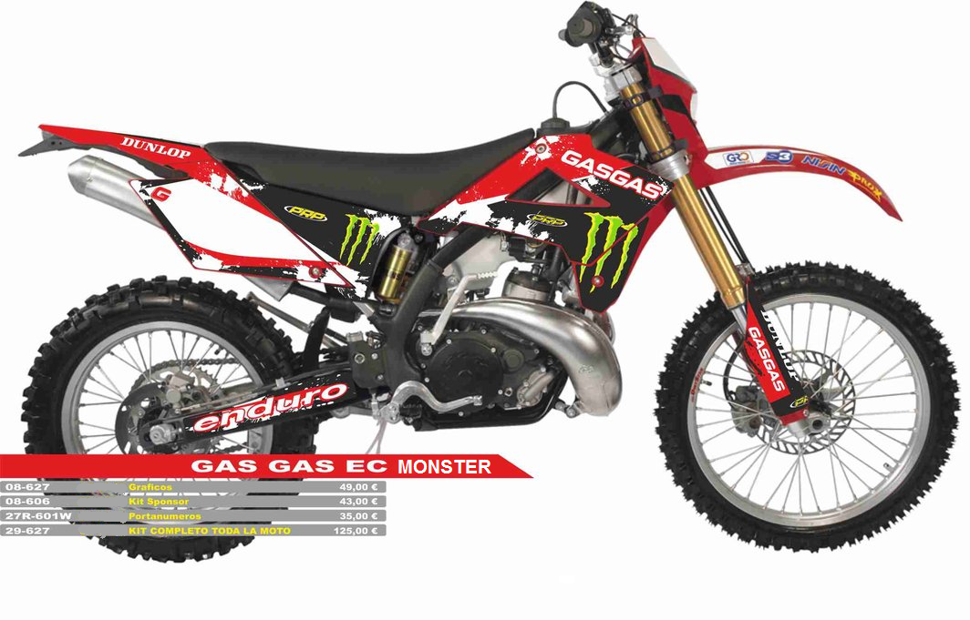 ADHESIVOS GAS GAS : KIT PEGATINAS GAS GAS MONSTER